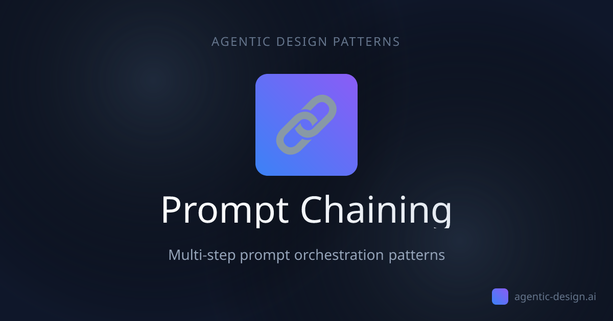 Prompt Chaining Agentic Design Agentic Design Patterns